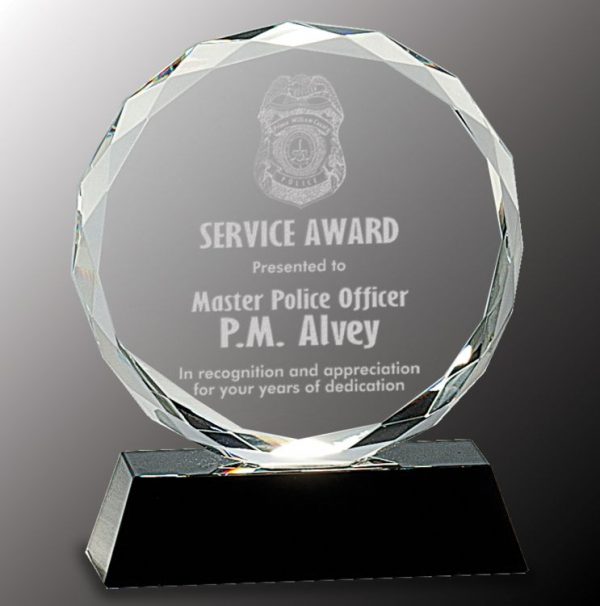 Round Crystal Award CRY001S CRY001M CRY001L - Free Engraving