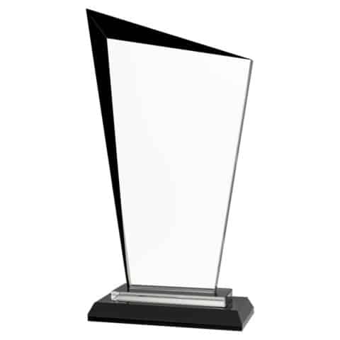 Black Razor Glass Award with 3 Sizes - Free Engraving on all Sizes
