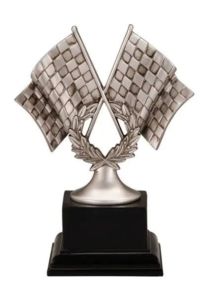 Checkered Flag Resin Trophy RFA-1078 with Free Engraving