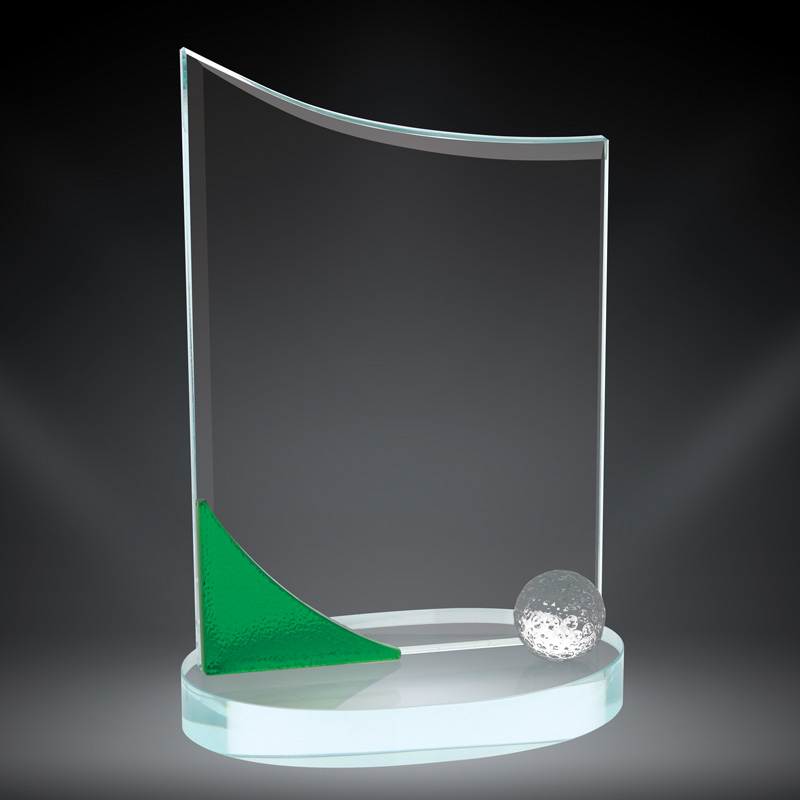 Golf Wave Glass Award 96985 with Free Engraving & Gift Box