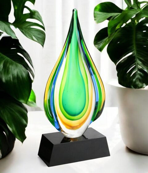 Rainforest Art Glass Award G1808B - Free Engraving & Shipping!