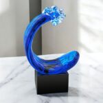 Blue Wave Art Glass Award AGS71 - Gift Box & Free Engraving!